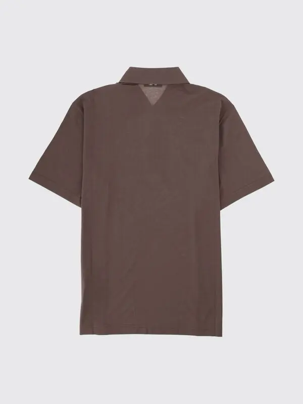 Herno Short-sleeve Cotton Polo Shirt With Three-button Placket - Dark