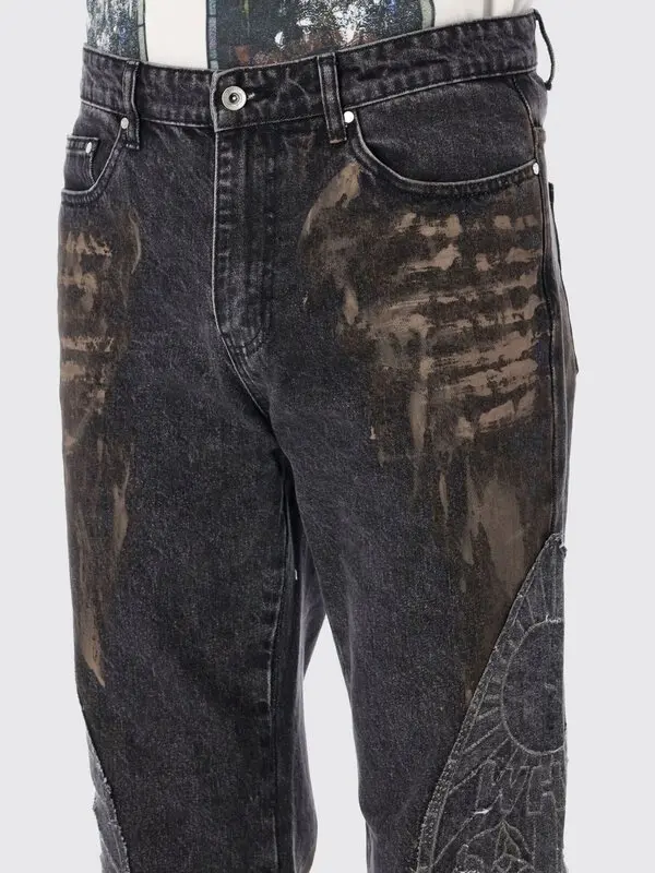 WHO DECIDES WAR Straight Fit Mid-rise Graphic Print Jeans
