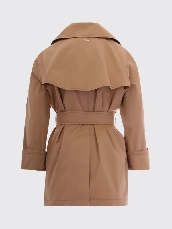 Herno Short Cotton Gabardine Trench Coat With Tie-waist Belt - Camel