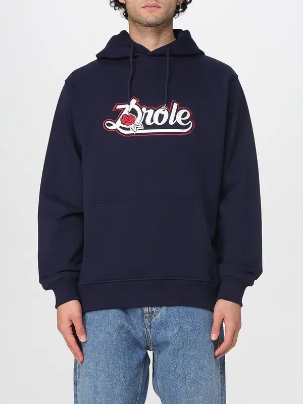 Drole De Monsieur Embroidered Logo Hoodie - Blue