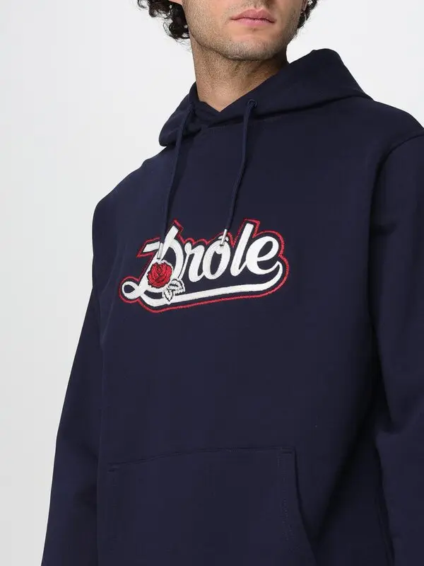 Drole De Monsieur Embroidered Logo Hoodie - Blue