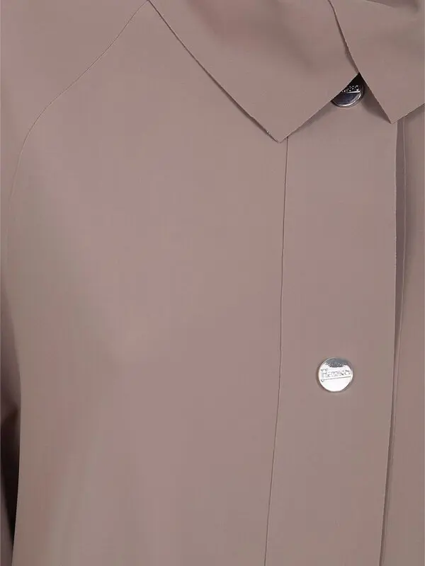 Herno Single-breasted Knee-length Jersey Trench Coat With Classic Collar