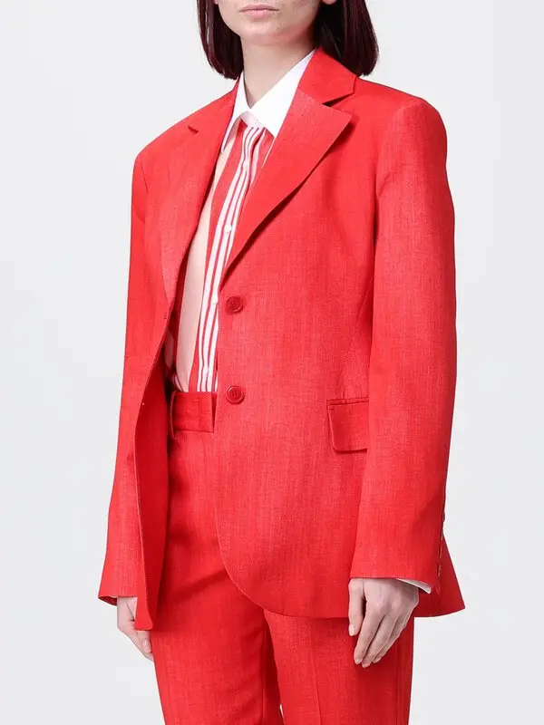 Ermanno Scervino Single Breasted Viscose Blazer - Red