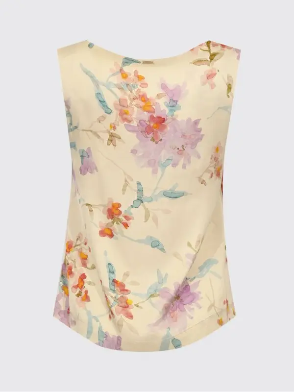 Herno Sleeveless Viscose V-neck Top