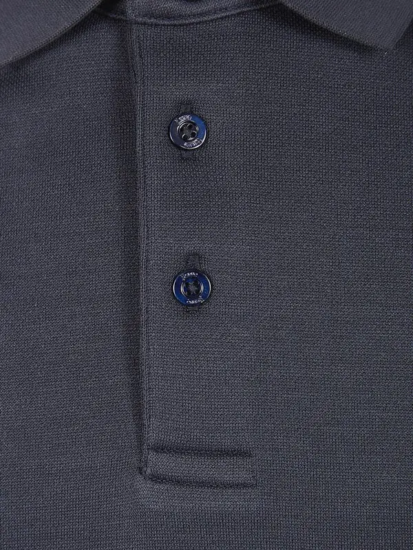 Herno Short-sleeve Polo Shirt In Pure Cotton With Classic Collar - Blue