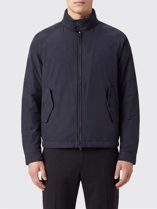 Herno Nylon Windbreaker Jacket With High Neck And Two-way Zip Closure