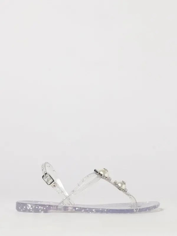 Casadei Embellished Glitter Thong Sandals - Silver