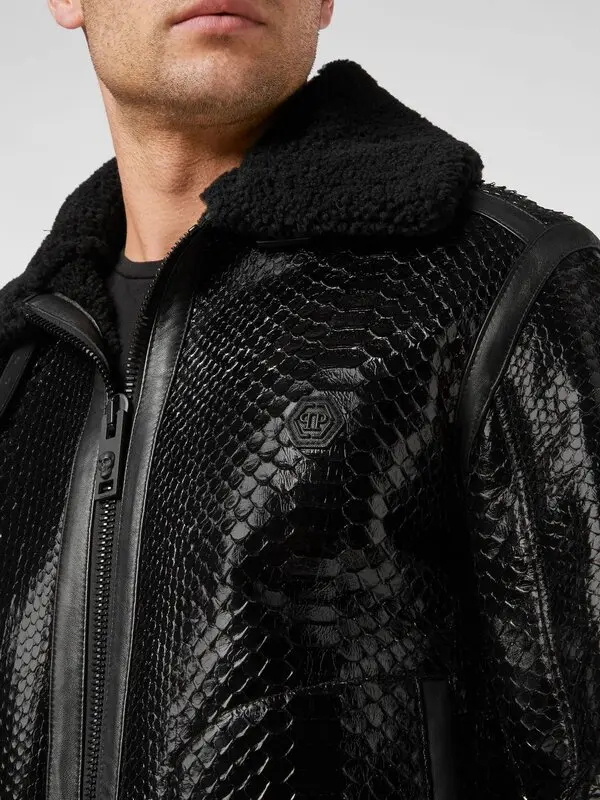 Philipp Plein Snake Leather Jacket