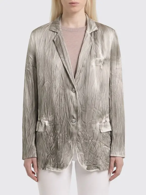 Avant Toi Crinkled Effect Silk Single Breasted Blazer