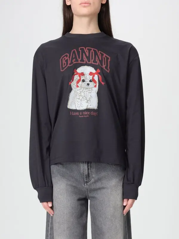 GANNI Long-sleeve Jumper With Graphic Detail