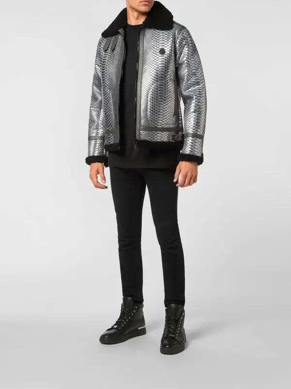 Philipp Plein Snake Leather Jacket