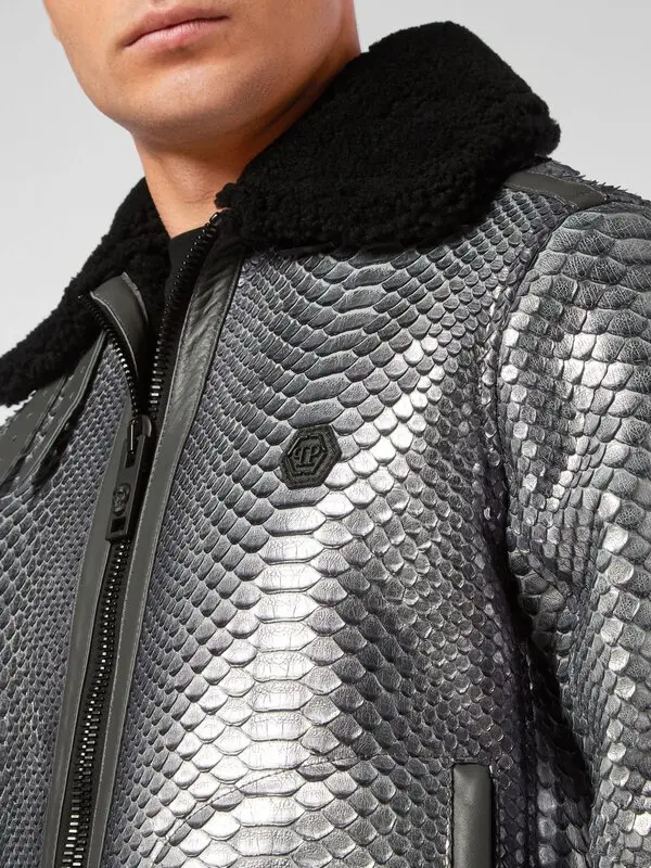 Philipp Plein Snake Leather Jacket