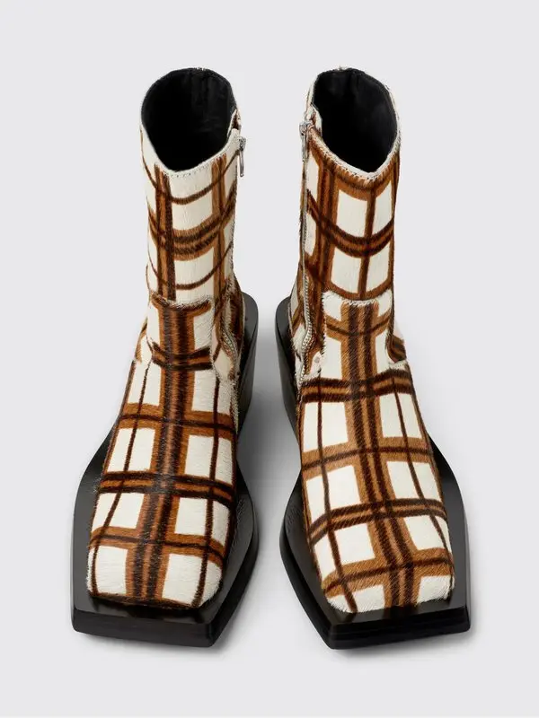 Camper Checked Ankle Boots