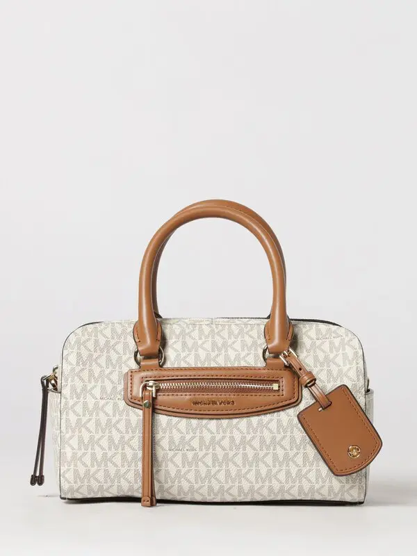 Michael Kors Jet Set Grained Coated Cotton Bag With Mk Monogram