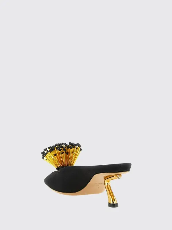 FERRAGAMO Satin Mules With Application