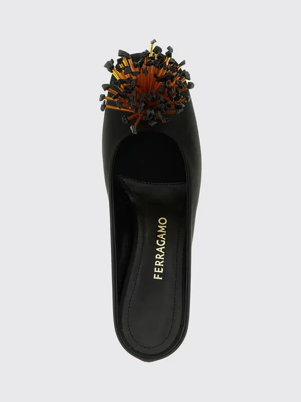 FERRAGAMO Satin Mules With Application