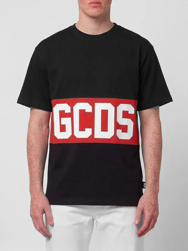 Gcds Cotton T-shirt With Logo - Black