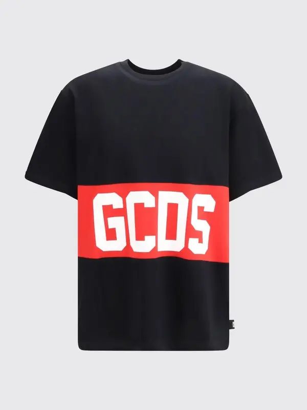 Gcds Cotton T-shirt With Logo - Black