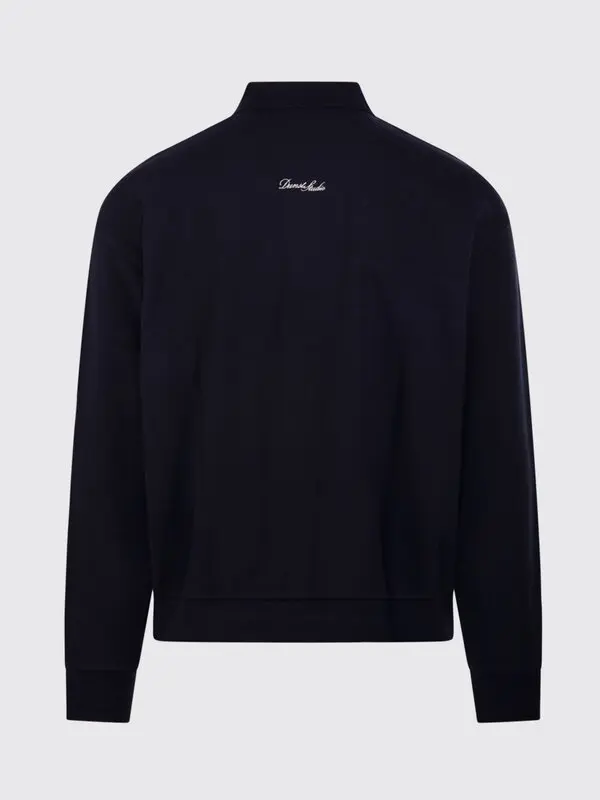 DUNST Long-sleeved Cotton-blend Polo With Embroidered Logo