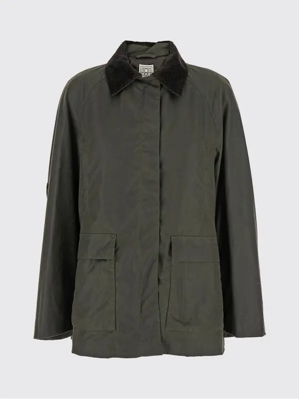 TOTEME Organic Cotton Jacket With Velvet Collar - Green
