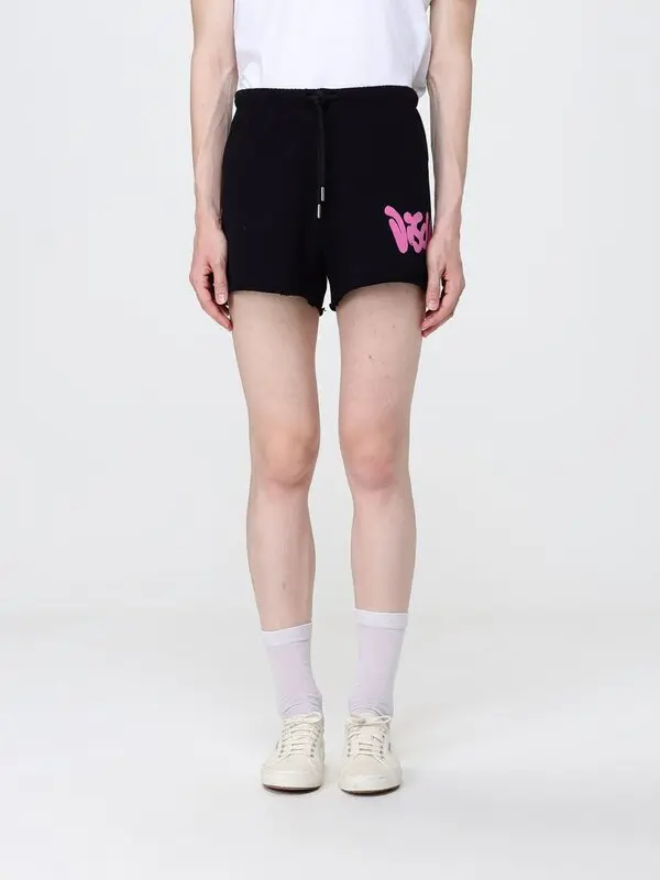 DISCLAIMER Shorts With Pink Graphic Logo