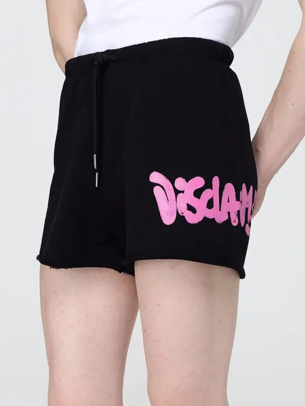 DISCLAIMER Shorts With Pink Graphic Logo