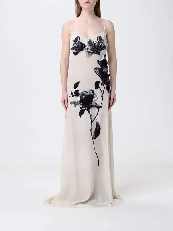 Ermanno Scervino Floral Print Silk Maxi Dress