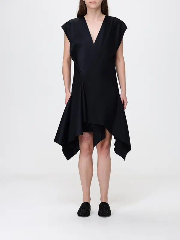 Khaite Asymmetrical V-neck Dress