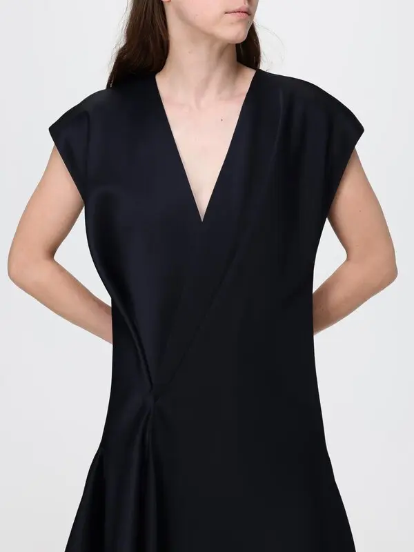 Khaite Asymmetrical V-neck Dress
