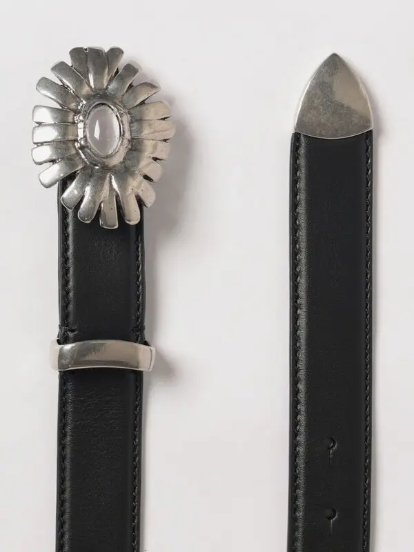 Ermanno Scervino Leather Belt With Worked Buckle - Black