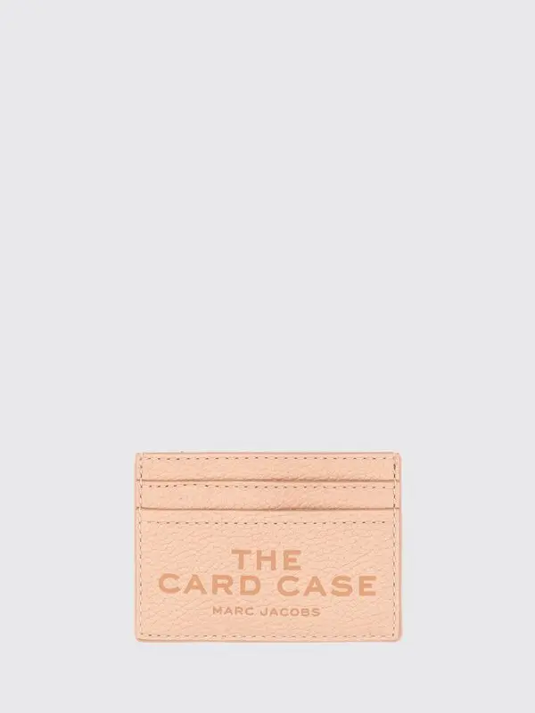 Marc Jacobs Grained Card Holder With Zip Closure And Six Slots - Pink