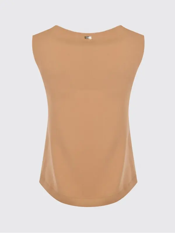 Herno Sleeveless V-neck Viscose Top - Camel
