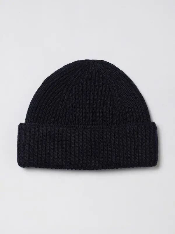 Maison Kitsuné Ribbed Beanie With Embroidered Fox Logo - Blue