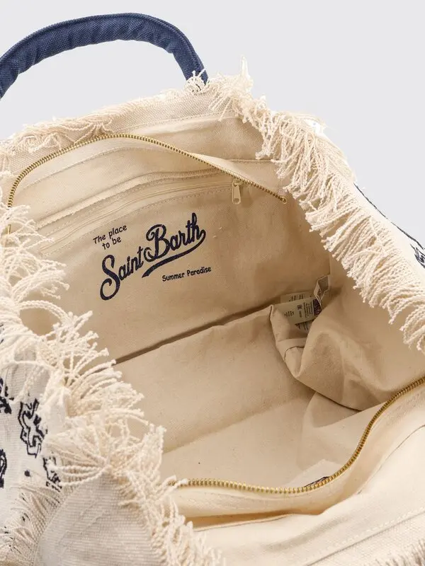 MC2 SAINT BARTH Vanity Cotton Handbag With Paisley Embroidery