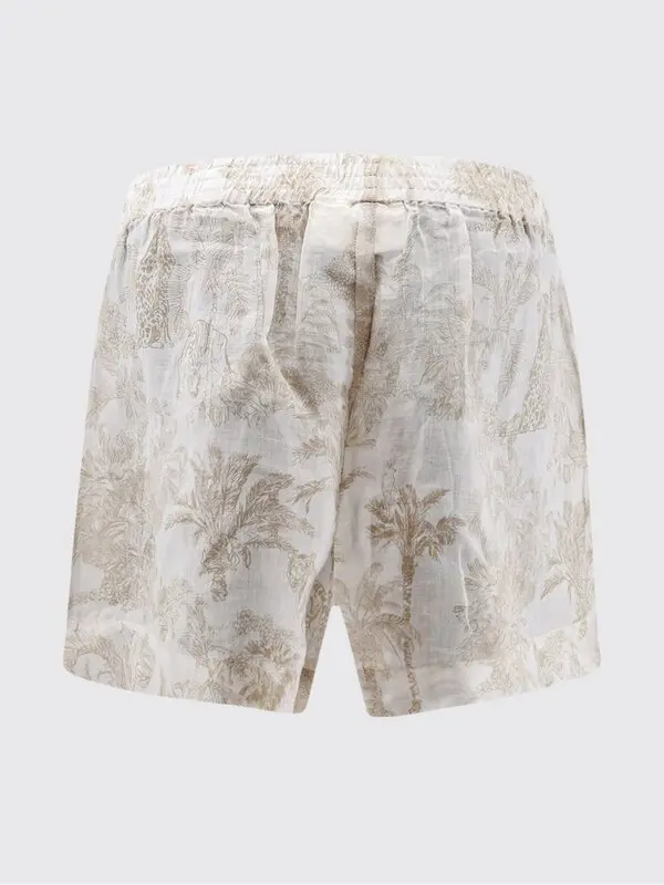 MC2 SAINT BARTH Ramie Shorts With Elasticated Waist And Slash Pockets