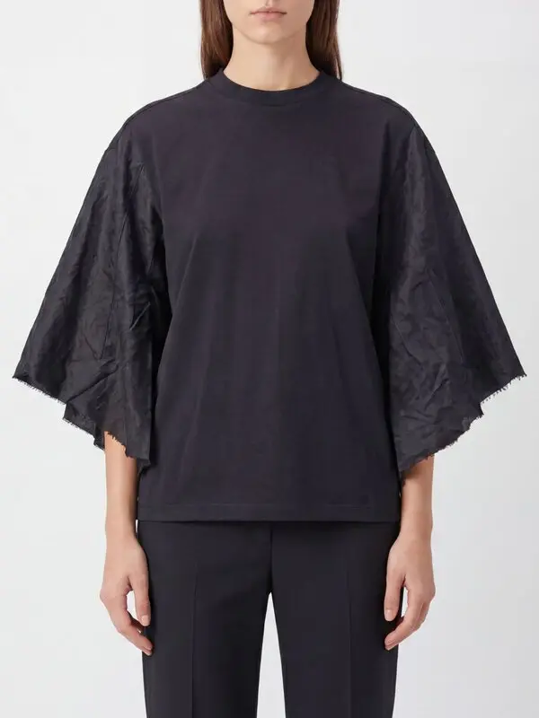 HAIKURE Long-sleeved Cotton T-shirt With Crew Neck