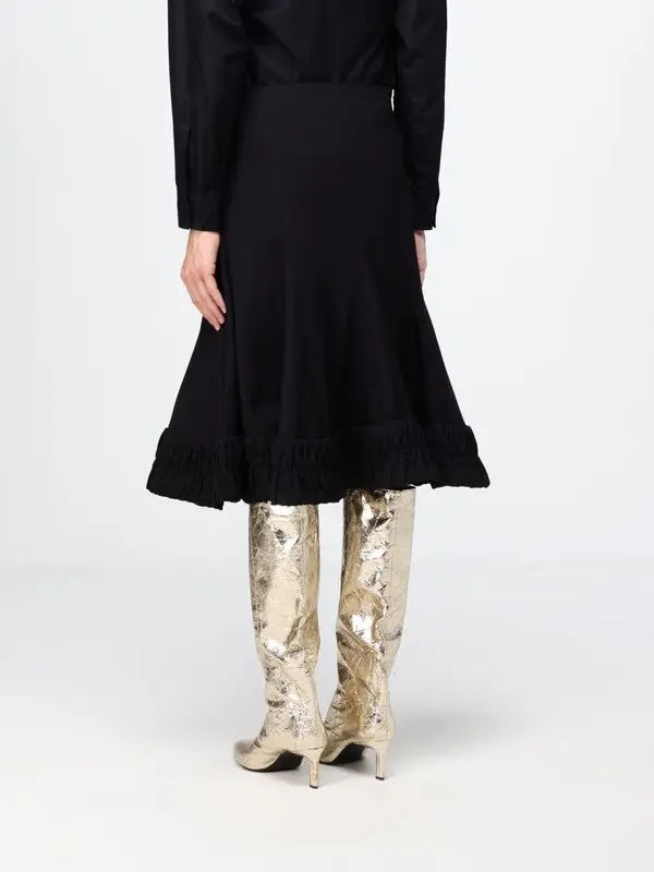Dries Van Noten High-waisted Flared Cotton-blend Midi Skirt