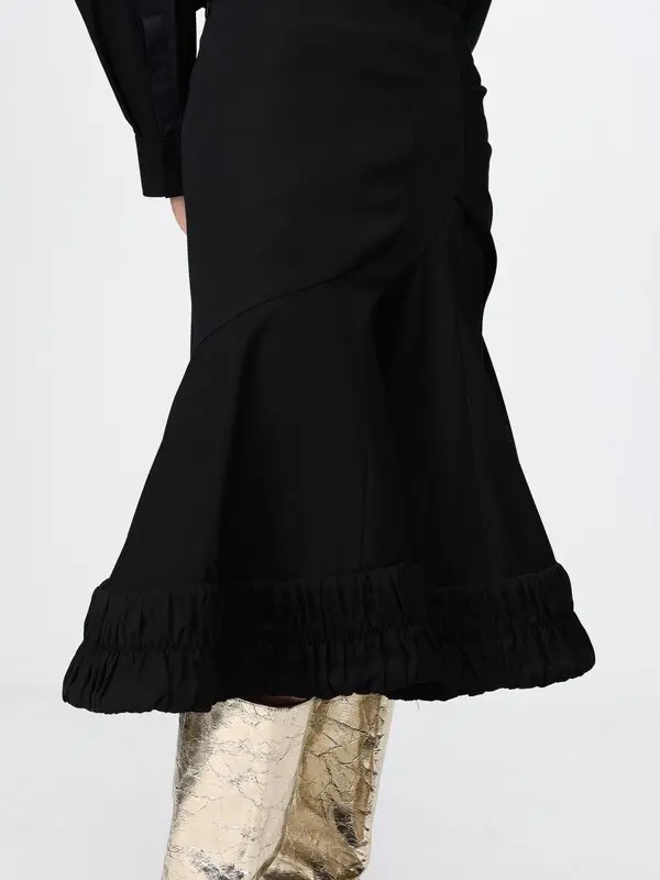 Dries Van Noten High-waisted Flared Cotton-blend Midi Skirt