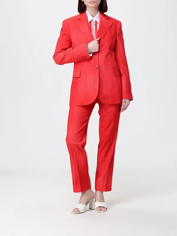 Ermanno Scervino Slim Fit Viscose Trousers - Red