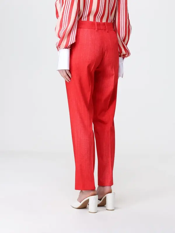 Ermanno Scervino Slim Fit Viscose Trousers - Red