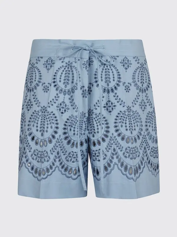 PAROSH Embroidered Drawstring Shorts