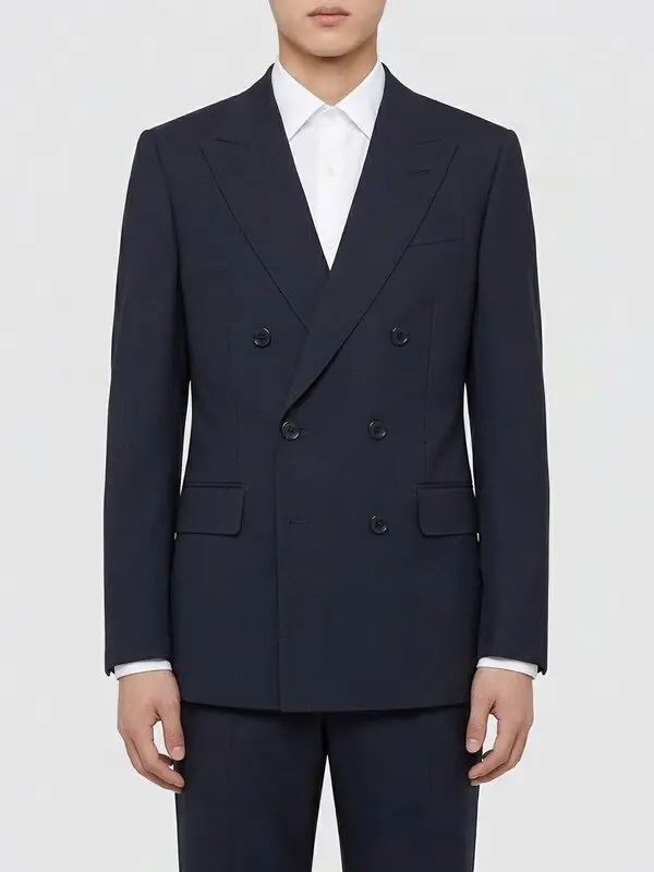 TOM FORD Wool Double Breasted Blazer - Black