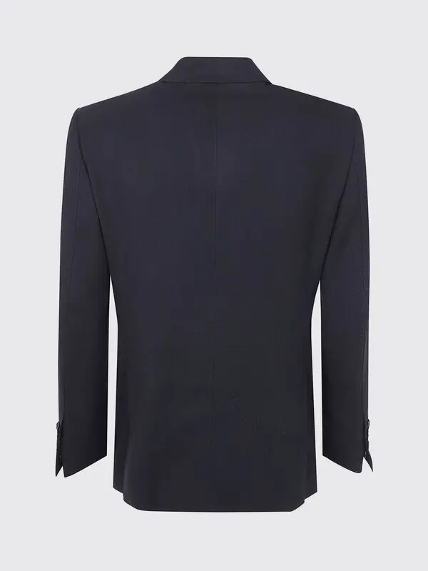 TOM FORD Wool Double Breasted Blazer - Black
