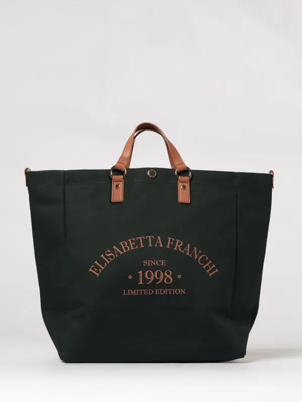 Elisabetta Franchi Cotton Canvas Bag With Logo