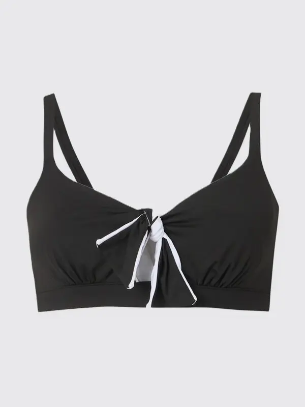 Max Mara Off-the-shoulder V-neck Bikini Top - Black