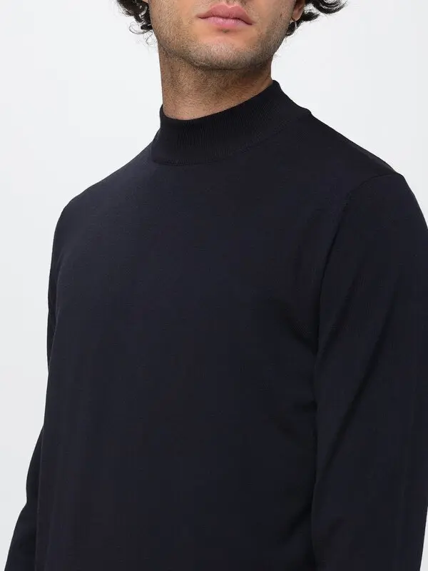ZANONE Ribbed High Neck Pullover - Blue