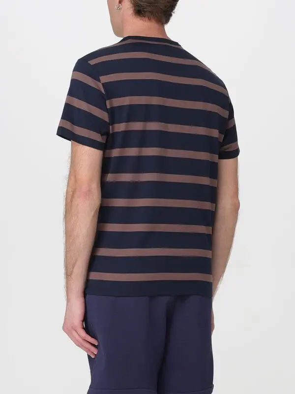SUN 68 Striped Cotton T-shirt With Logo