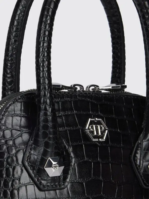 Philipp Plein Majestic Crocodile Print Leather Bag