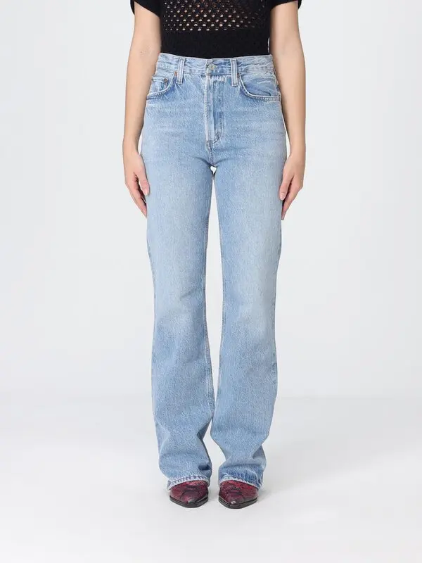 AGOLDE Leena Flared Cotton Denim Jeans - Blue
