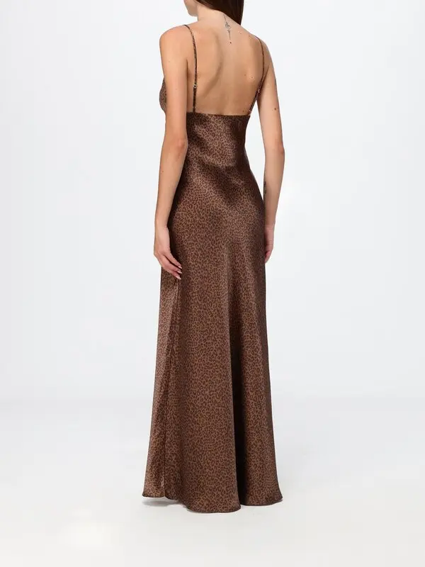 MC2 SAINT BARTH Animal Print Silk Maxi Slip Dress - Multicolor